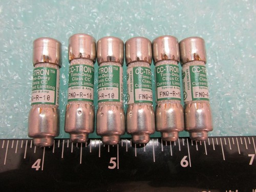 FNQ-R- 10 Class CC 10 Amp Fuse 600 Volt CC-Tron, Quantity of 6, Fast ...