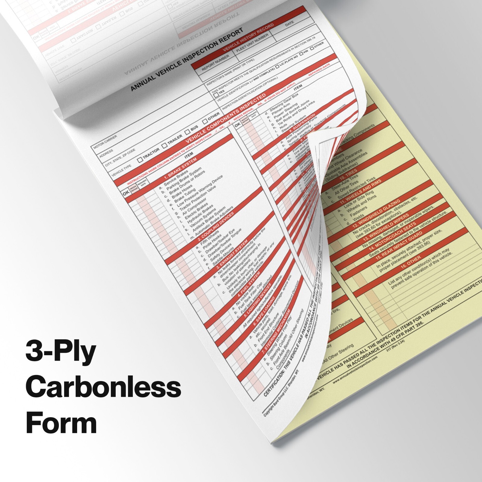 Dot Annual Inspection Forms And Stickers Annual Vehicle Inspection ...