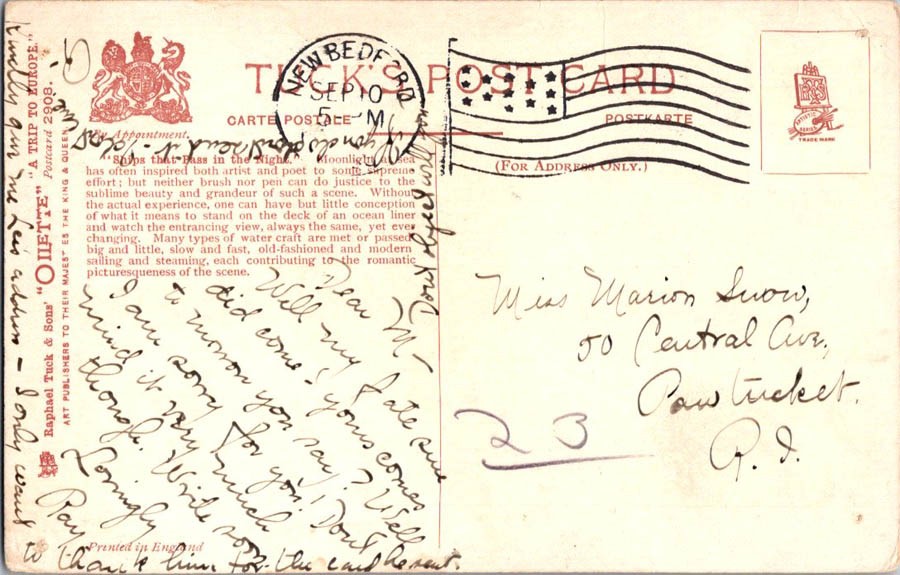 Antique Boat - Old Boat Featured on Great Vintage Nautical Postcard j ...