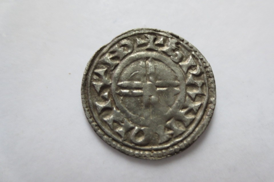 England, Anglo-Saxon 11 century silver penny, Cnut, Small Cross, London ...
