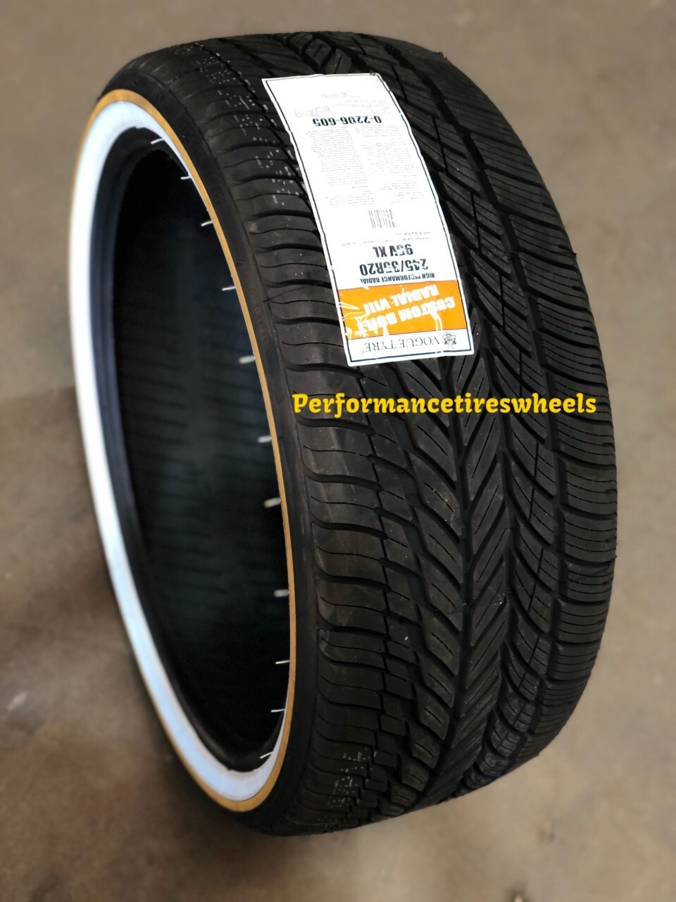 1 NEW 245-35R20 95V VOGUE CUSTOM BUILT RADIAL VIII GOLD WHITE SIDEWALL ...