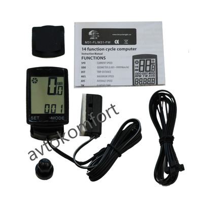 Bicycle 14 Functions LCD Bike Computer Speed Odometer Speedometer Cycle ...