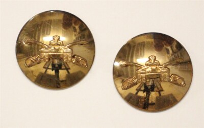 U.S. Army Enlisted Collar Pin set 7693: Armor pair - domed, gilt | eBay
