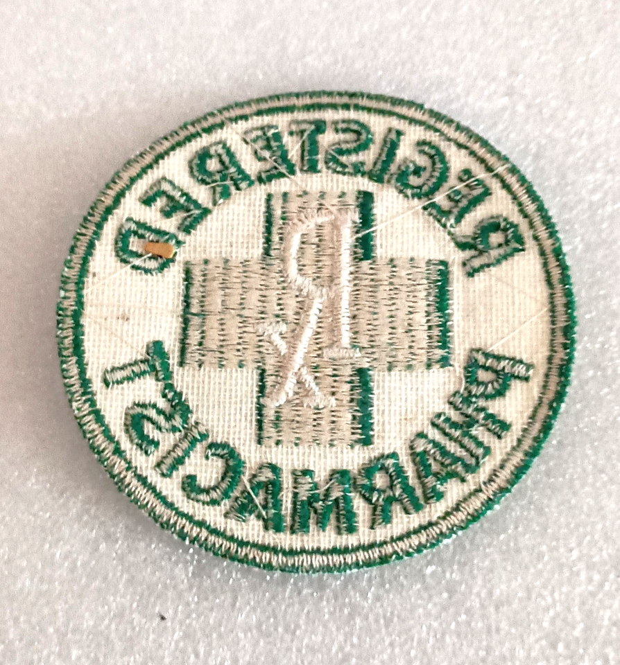 Vtg Obsolete Retail RX Registered Pharmacist Uniform Logo Patch NOS New ...