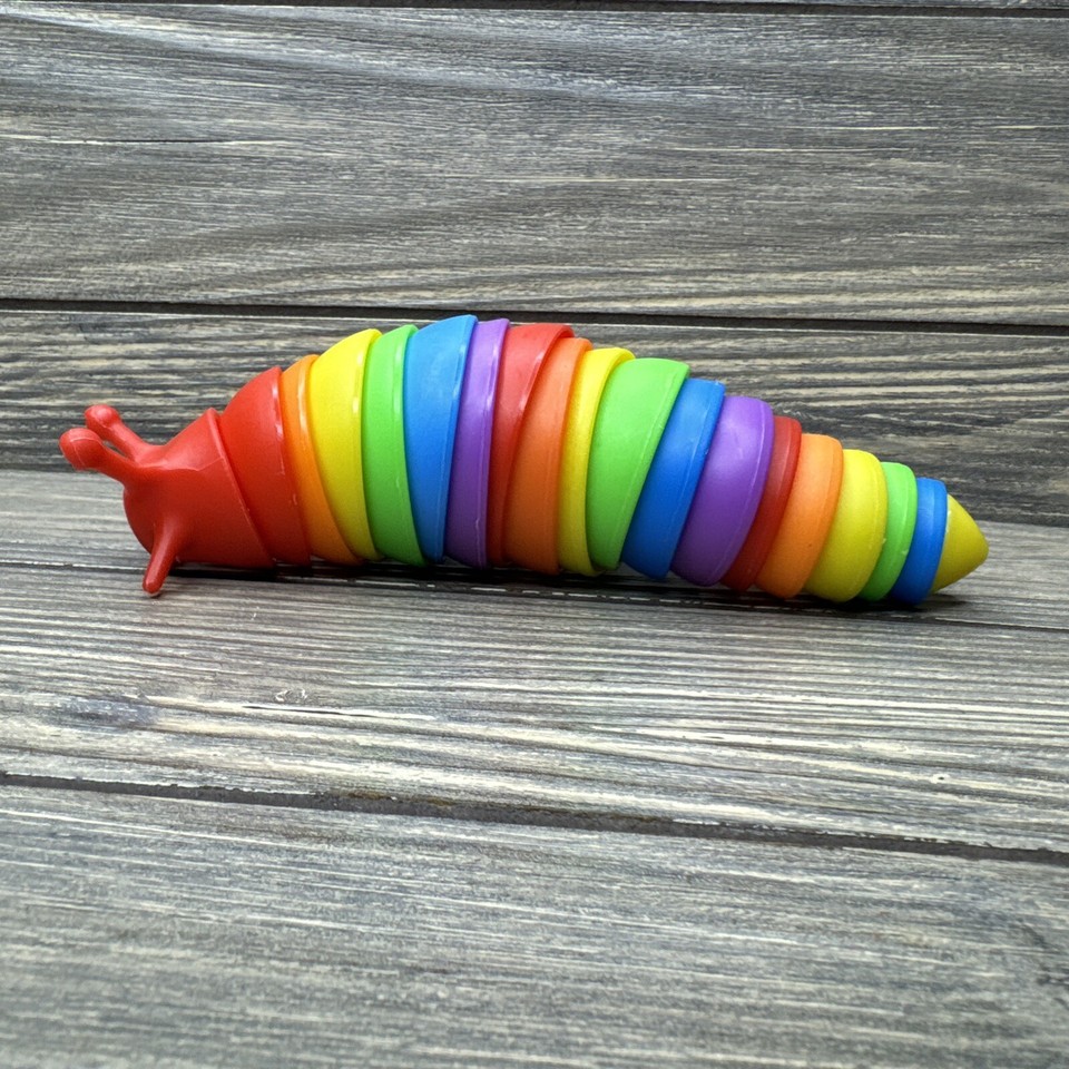 Multicolored Rainbow Caterpillar Slug Fidget Sensory Toy | eBay