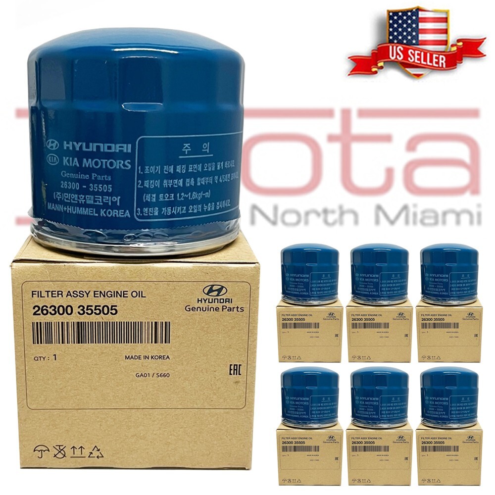 6 Pack OEM Genuine Hyundai Kia Engine Oil Filter 26300-35505 | eBay