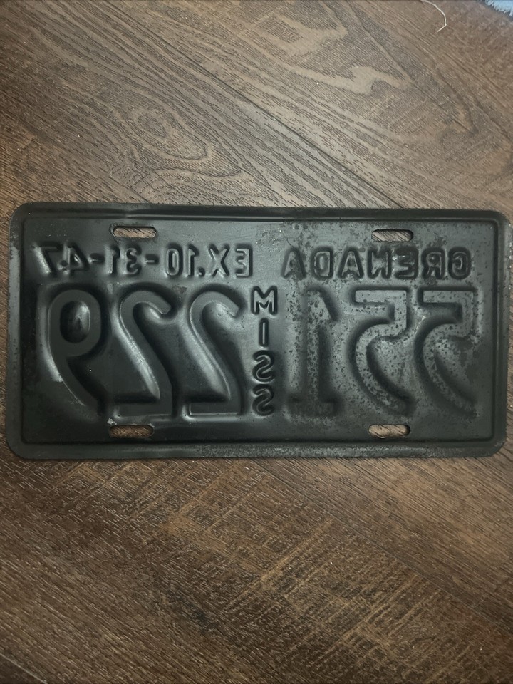 ANTIQUE MISSISSIPPI LICENSE PLATE 1947.,GRENADA COUNTY , Steel Plate ...