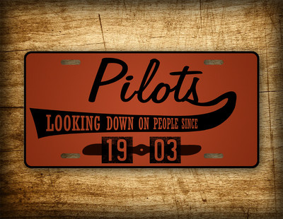 Vintage Retro, BROWN or PINK Pilot License Plate | eBay
