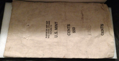 Vintage Canvas $50 Cents US Mint Cents Bank Deposit Bag, With Holes and ...