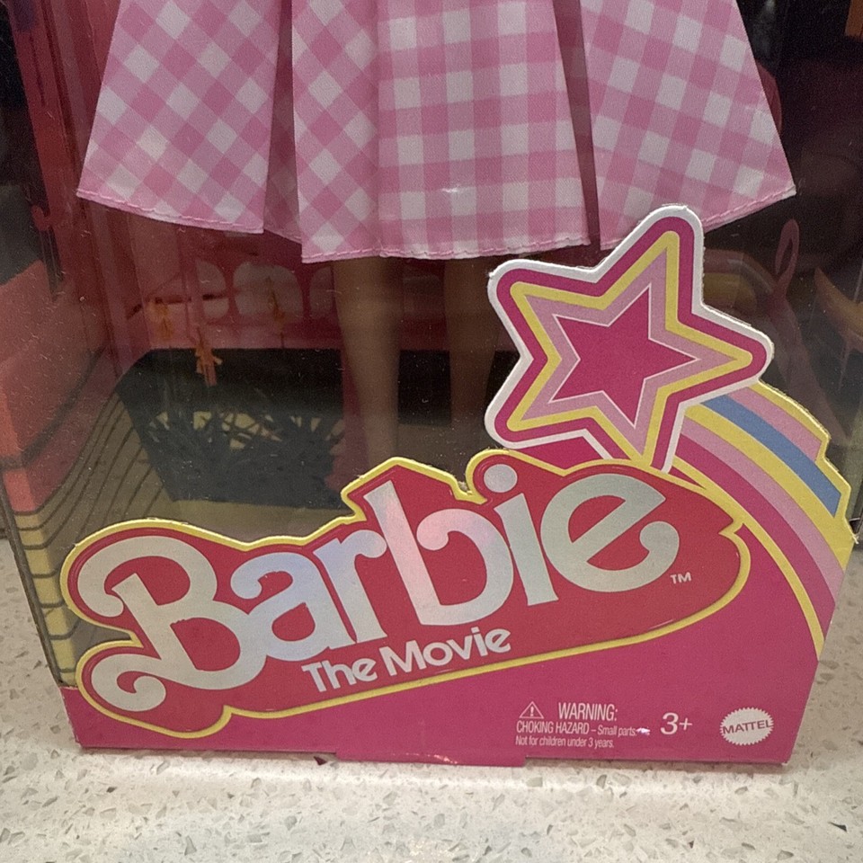 New Margot Robbie Barbie The Movie Doll In Pink Gingham Dress ...
