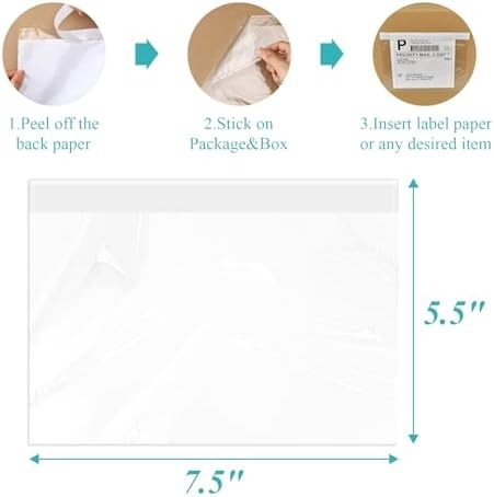 100 Pack Clear Self Adhesive Shipping Label Pouches | eBay