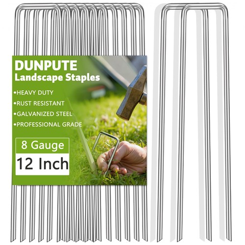 Heavy Duty 12 Inch Galvanized Landscape Staples Stakes, 15 25 50 100 ...