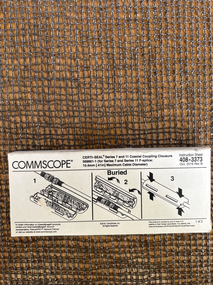 COMMSCOPE CERTI-SEAL series 7 And 11 Coaxial Coupling Closure 408-3373 ...