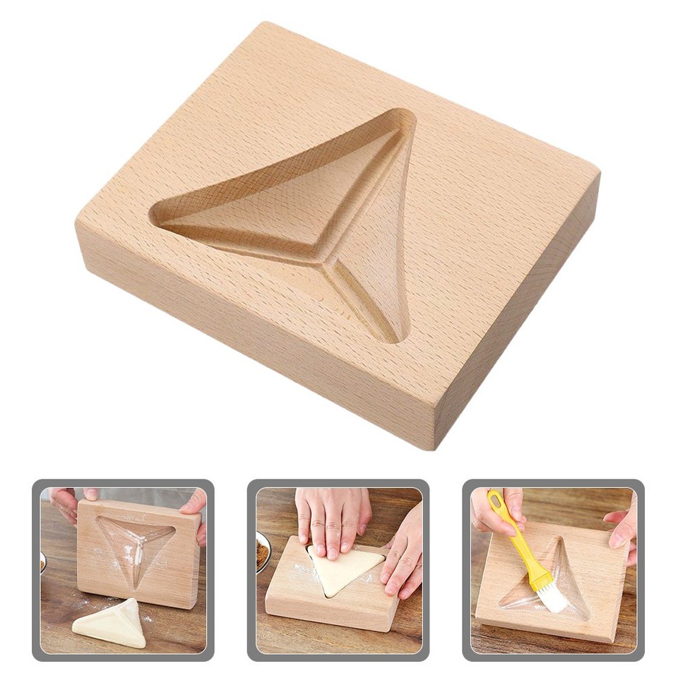Wooden Triangle Shaped Baking Mold Press 3D Pastry Mold Bread Baking ...