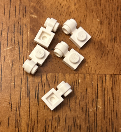 LEGO 4081b Lot 5 White Plate Modified 1x1 with Light Attachment Thick ...