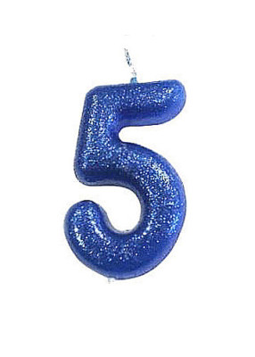 5 Candle Blue Sparkle Glitter Number 5th Birthday Cake Topper | eBay UK