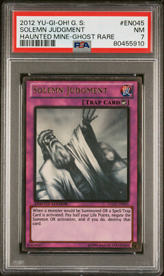 2012 YUGIOH GLD5-EN045 SOLEMN JUDGMENT GHOST RARE PSA 7 NM #80455910 | eBay