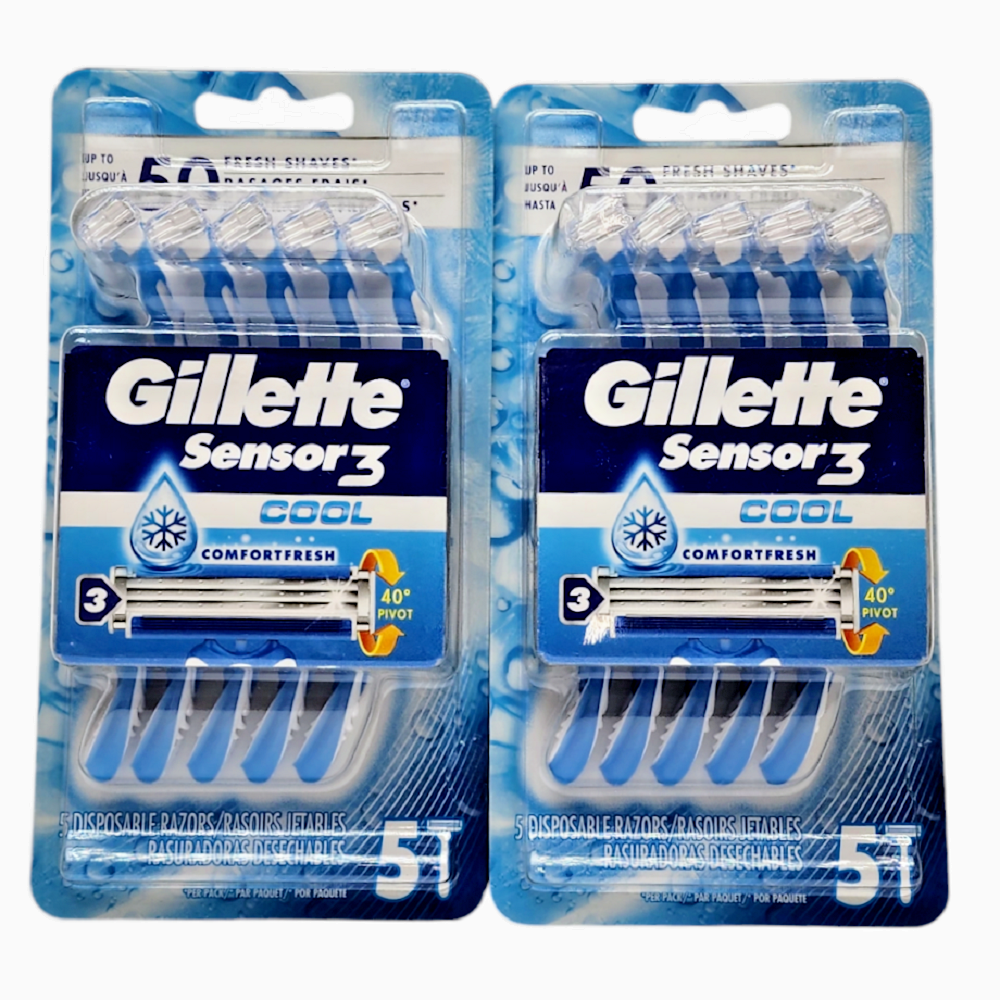 Gillette Sensor3 Cool Disposable Razors 5ct 047400662254a615 for sale ...
