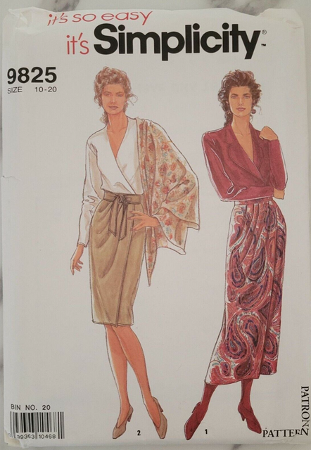 Simplicity 9825 Sewing Pattern Womens Wrap Skirt Sash 10 12 14 16 18 20 ...