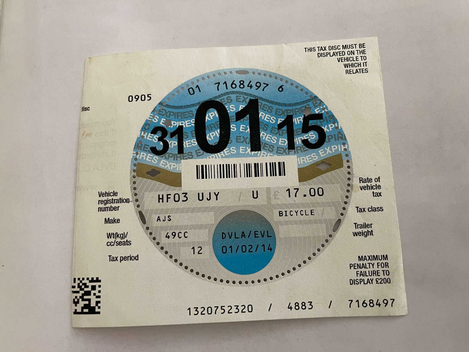 OLD TAX DISC VINTAGE ONE SEET IT WILL BE VERY RARE | eBay UK