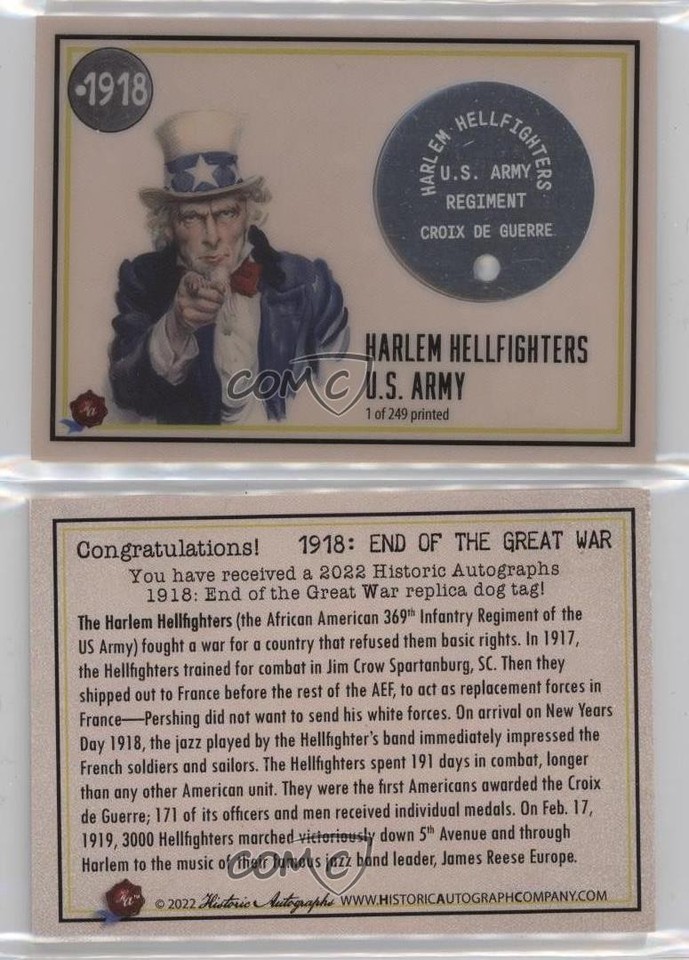 2023 Historic Auto 1918: End of the Great War Harlem Hellfighters Patch ...