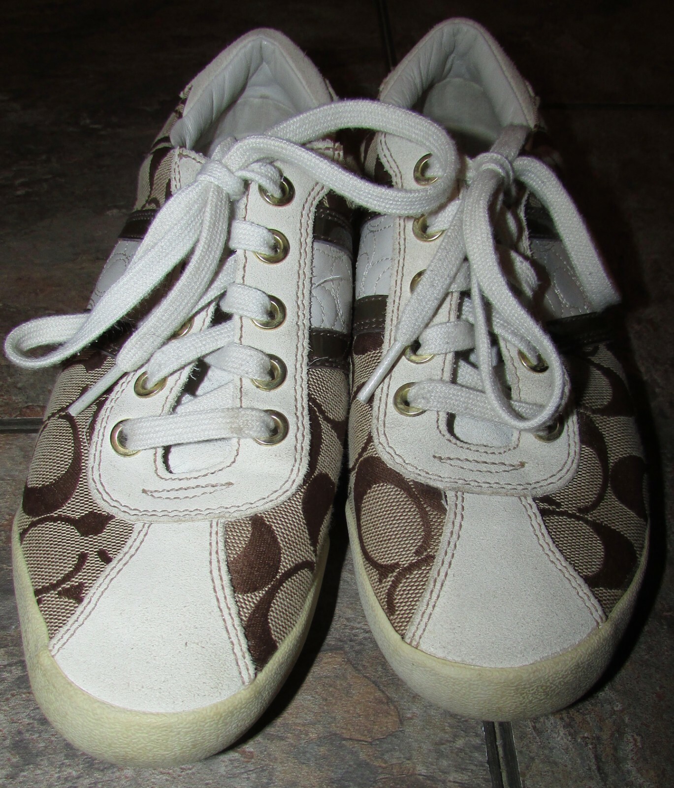 Coach Meagan #A1112 Tan Signature Jacquard Fashion Sn… - Gem