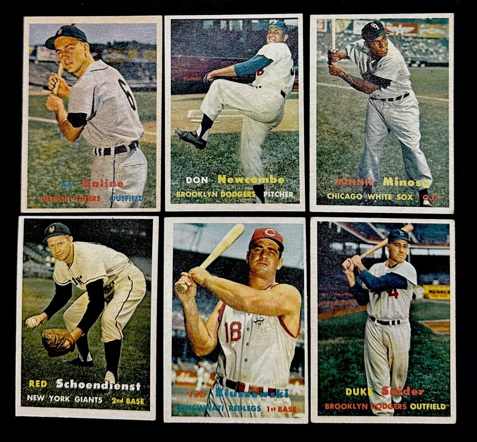 🔥 1957 TOPPS Complete Set (407) - 14 Graded HOFs! Mantle Mays Aaron ...