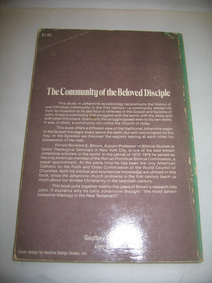 The Community of the Beloved Disciple paperback 1979 by Raymond E ...