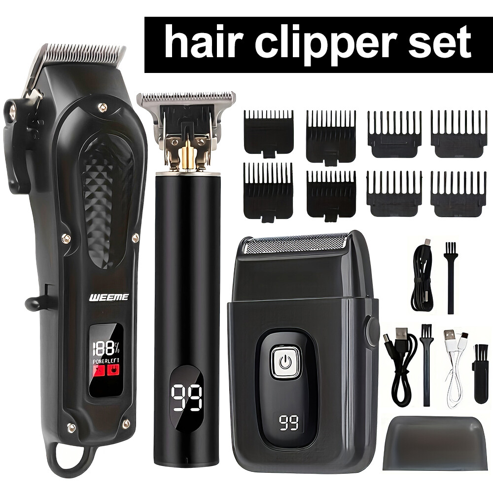 Professional Hair Cut Machine Barber Salon Cutting Trimmer Clipper Kit ...