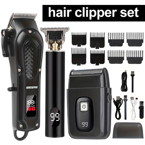 Professional Hair Cut Machine Barber Salon Cutting Trimmer Clipper Kit ...