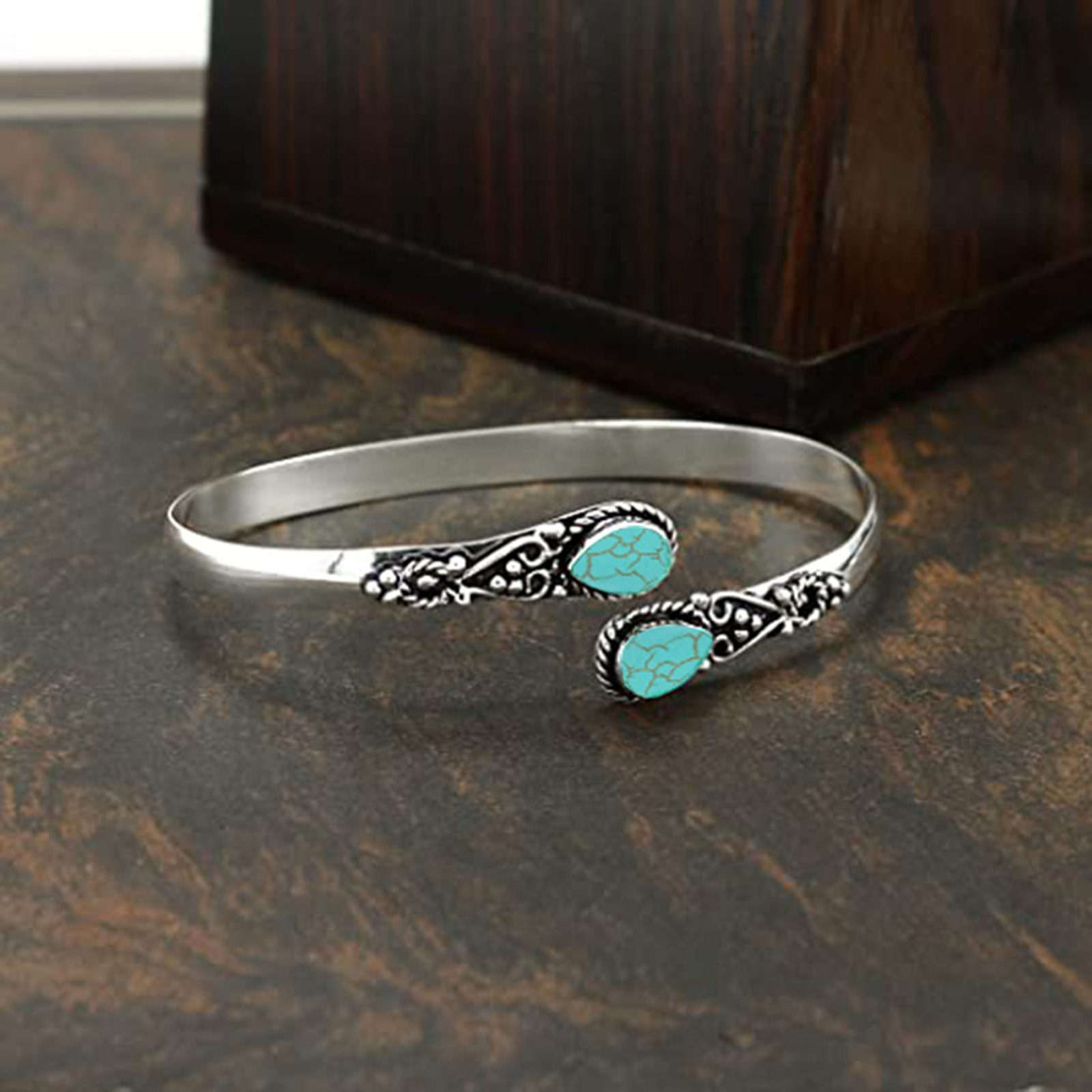 Women Bangle Opening Perfect Gift Imitation Moonstone Cuff Bangle ...