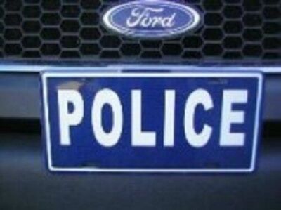 Police Blue White Letter 6"x12" Aluminum License Plate Tag | eBay UK