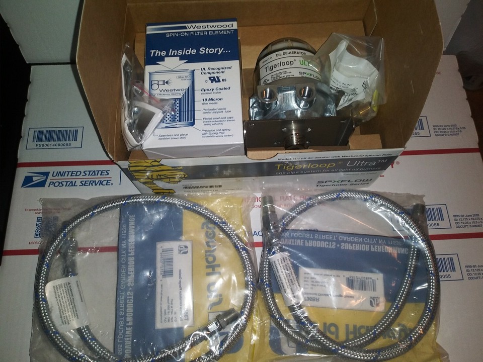 Tigerloop Ultra Oil De-aerator + 2 Flex lines - Beckett AFG Carlin ...