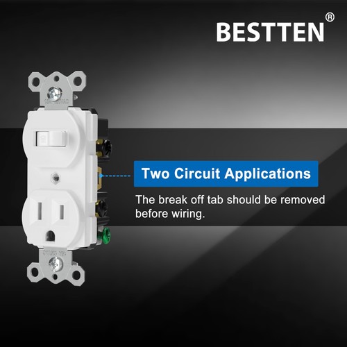 2 Pack Combination Toggle Light Switch and Duplex Receptacle Outlet | eBay