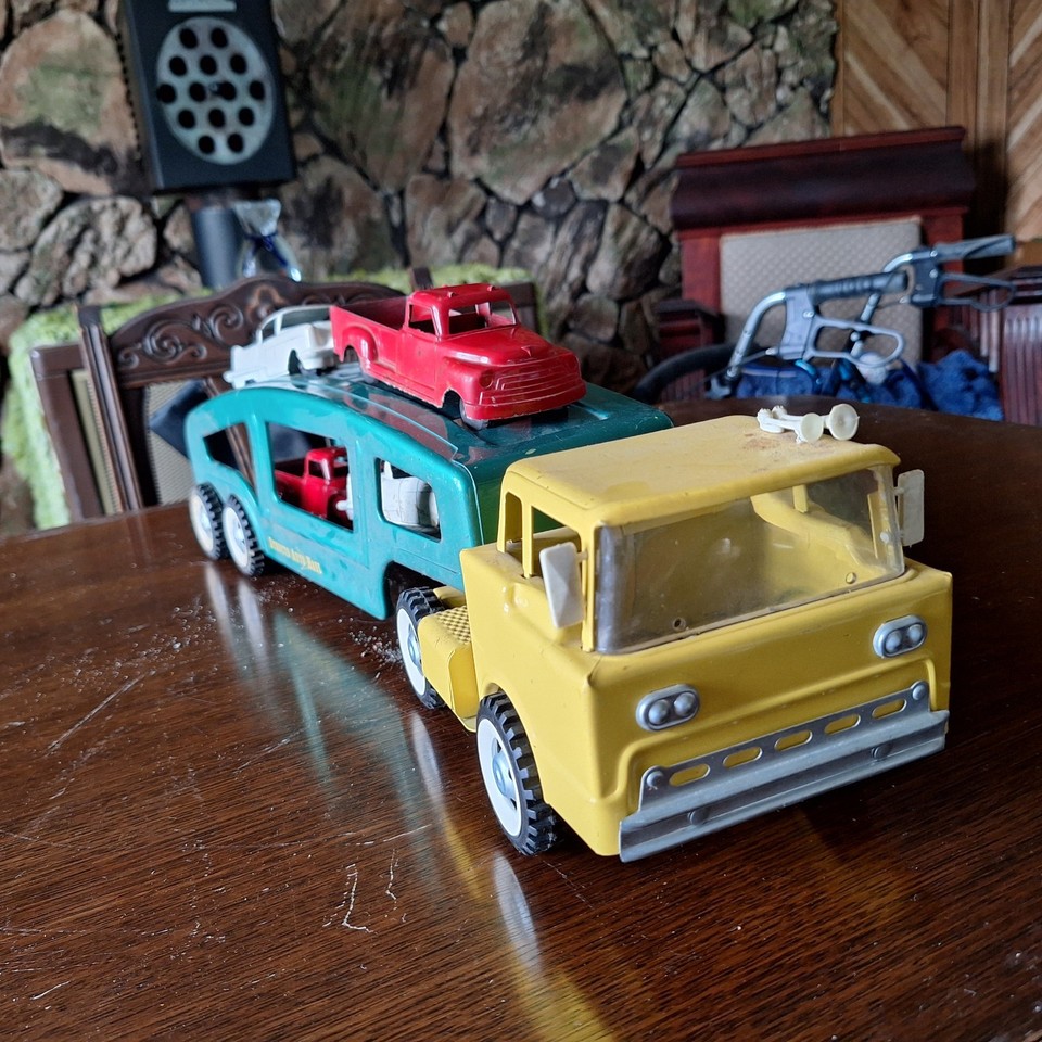 Structo Auto Haul Car Carrier Pickup Truck With Metal Cars | eBay