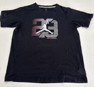 Nike Air Jordan Shirt Youth XL Black Red Jumpman 23 Short Sleeve Crew ...