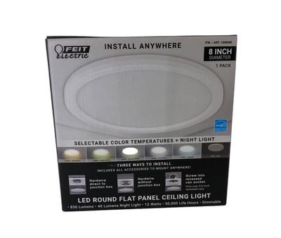 Feit Electric 8Inch LED round flat panel ceiling light 850lm 12 watts ...