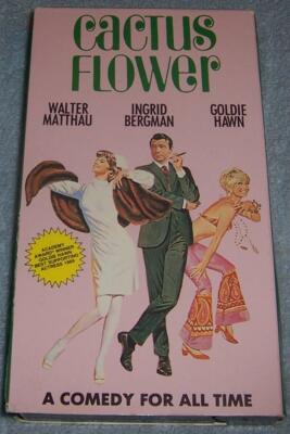 Cactus Flower VHS Video Walter Matthau Ingrid Bergman Goldie Hawn ...