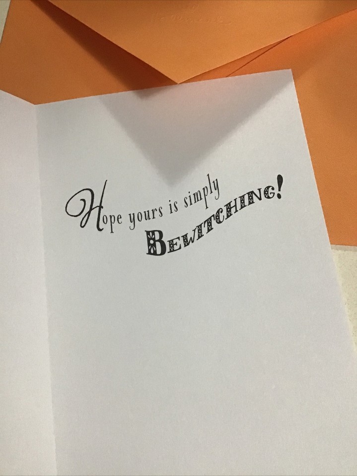 Happy Halloween Pumpkin Witch Legs Bewitching 5”x7” Hallmark Greeting ...