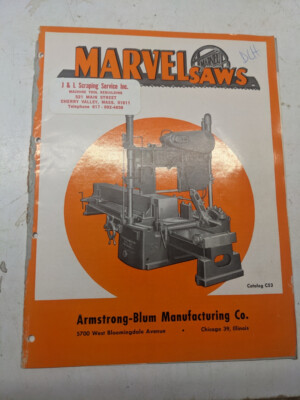 MARVEL SAWS SALES BROCHURE CATALOG C53 SPECIFICATIONS FEATURES 1953 | eBay
