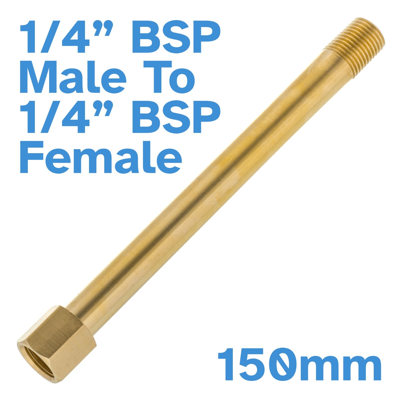 150mm 1/4" BSP Male To Female Thread Brass Pipe Extension Fitting ...