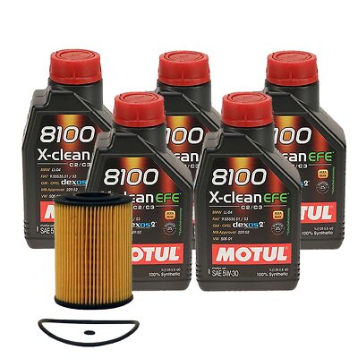 5L Motul 8100 X-CLEAN EFE 5W30 Wix Filter Motor Oil Change Kit For ...