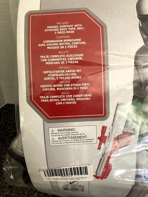 NIP Rubies Star Wars Stormtrooper Rubies #883034 Costume Child's Small ...