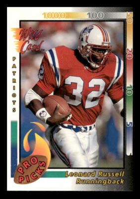 1992 Wild Card #4 Leonard Russell Pro Picks New England Patriots | eBay
