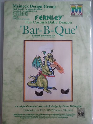 NEW, MEINECK, FERNLEY, CORNISH DRAGON SERIES, CROSS STITCH KIT. 'BAR-B ...