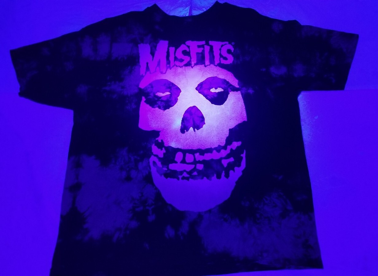 2016 Misfits Logo Skull Face Black Bleach Dye Men's … - Gem