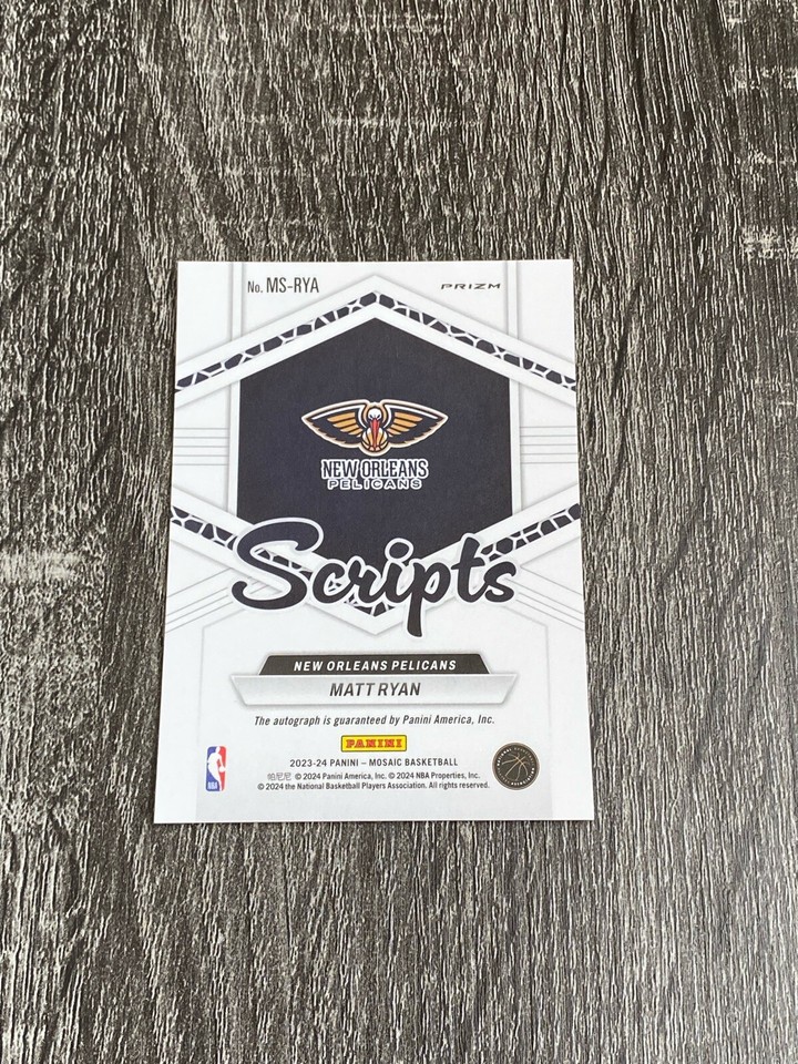 2023-24 Mosaic Matt Ryan Mosaic Scripts Autograph #MS-RYA | Pelicans | eBay