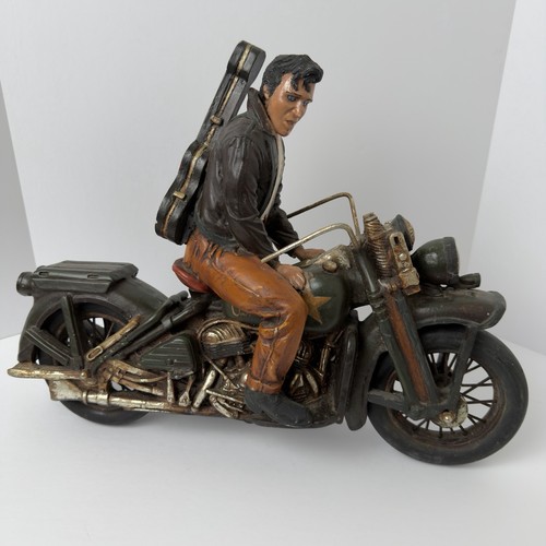 Elvis Presley Harley Davidson Motorcycle Statue Resin Rubber Wheels ...