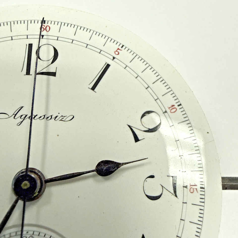 Agassiz Antique 43mm Chronograph Hunter Pocket Watch Movement Swiss ...