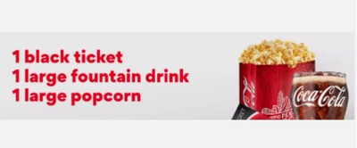 AMC Movie Theater 1x Black Ticket, 1x Large Drink, 1x Large Popcorn - E ...